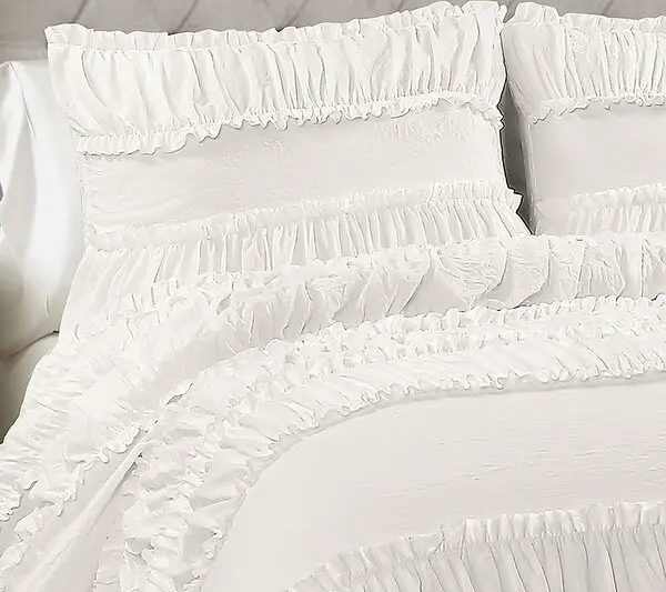 LUSH DECOR Nova Ruffle 3-piece King Comforter Set Lush Ecor