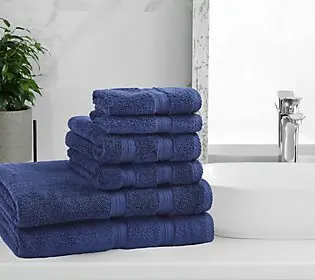SUPERIOR Cotton 6-piece Zero-twist Quick-drying Towel Set - One-color