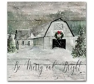 COURTSIDE MARKET Merry And Bright Barn 30x30 Ca Nvas - One-color