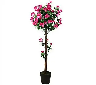 NORTHLIGHT Decorative Potted Artificial Pink Az Alea Tree - One-color