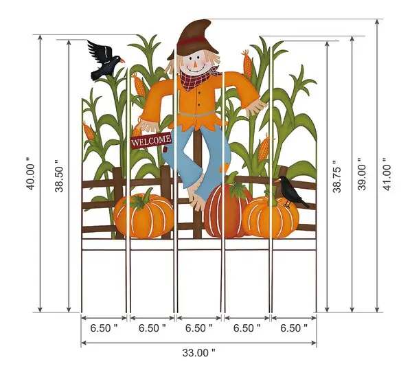 GLITZHOME Scarecrow In The Corn Filed Combo Yar D Stake