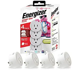 ENERGIZER Set Of 4 Smart Voice Controlled 15amp Wi-fi Plugs - One-color