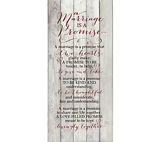 DEXSA COMPANY Dexsa A Marriage Is A Promise New Horizons Wood Plaque - One-color