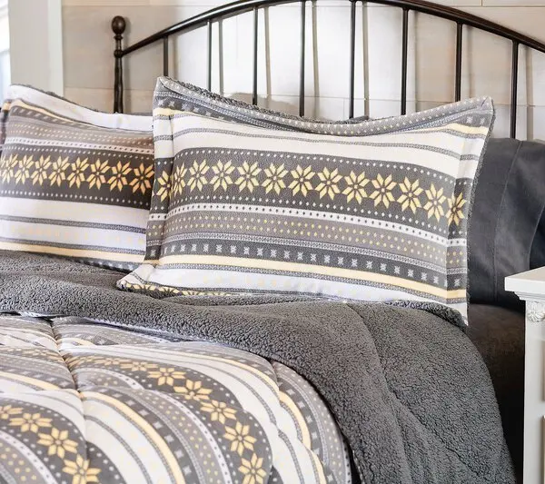BERKSHIRE BLANKET Berkshire Fair Isle Reversible Comforter Set- King