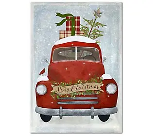 COURTSIDE MARKET Christmas Red Truck 16x20 Canv S - One-color