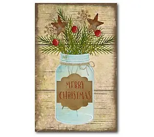 COURTSIDE MARKET Merry Christmas Jar 12x18 Can Vas - One-color