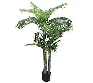 PULEO INTERNATIONAL 60' Artificial Areca Palm T Ree With Pot - One-color