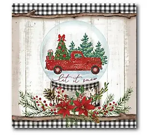 COURTSIDE MARKET Let It Snow Red Truck 16x16 Ca Nvas - One-color