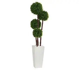 NEARLY NATURAL 4' Boxwood Topiary Tree In Planter Nearly Na Tural - One-color