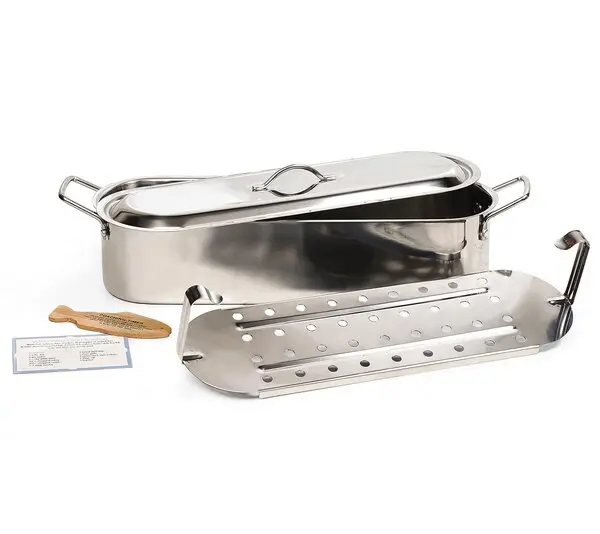 RSVP 18' Stainless Steel Fish Poacher Pan - Silver