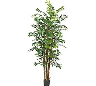 NEARLY NATURAL 7' Bamboo Palm Silk Tree By - One-color