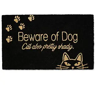 DESIGN IMPORTS Beware Of The Cat & Dog 18' X 30 Doormat - One-color