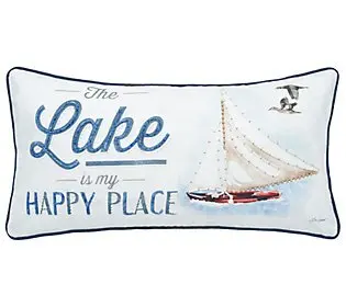 C&F HOME 12' X 24' Lake Is My Happy Place Print Ed Throw Pillow - One-color