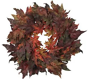 NEARLY NATURAL 30' Maple Leaf Wreath By