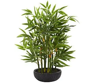 NEARLY NATURAL 20' Bamboo Artificial Plant By - One-color