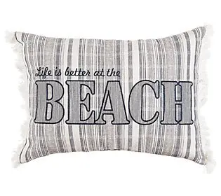 C&F HOME 13' X 18' Beach Embroidered Throw Pill Ow - One-color