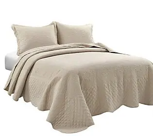 LUSH DECOR Medallion Scallop 3 Pc Qn Bedspread - One-color