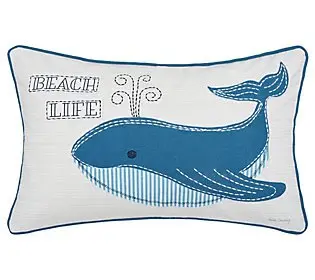 C&F HOME 14'x22' Whale Beach Life Printed/appliq Ue Throw Pillow - One-color