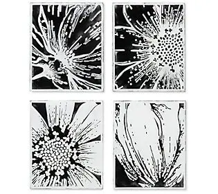GERSON INTERNATIONAL Set Of 4 Black & White Metal Wall Art Gerson Co - One-color