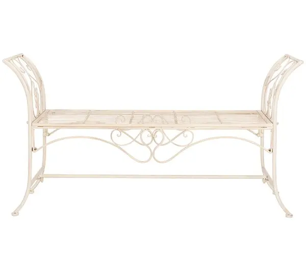 SAFAVIEH Adina Wrought Iron Outdoor Garden Bench Safa Vieh - One-color