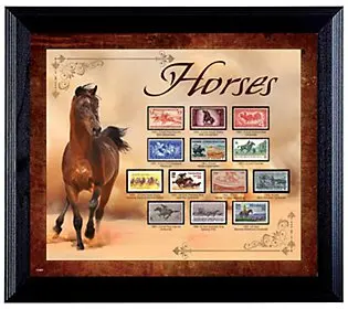 AMERICAN COIN TREASURES Horses On Stamps In Wal L Frame - One-color