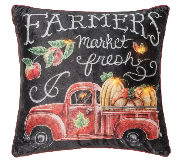 VALERIE PARR HILL 18' X 18' Farmers Market Chalk Led Throw Pillow Valerie - One-color