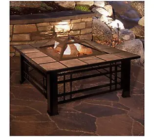 NATURE SPRING 32' Square Tile Fire Pit