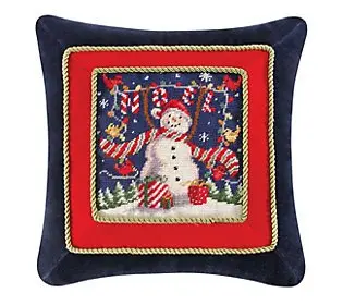 C&F HOME 18' X 18' Noel Snowman Needlepoint Pillow - One-color