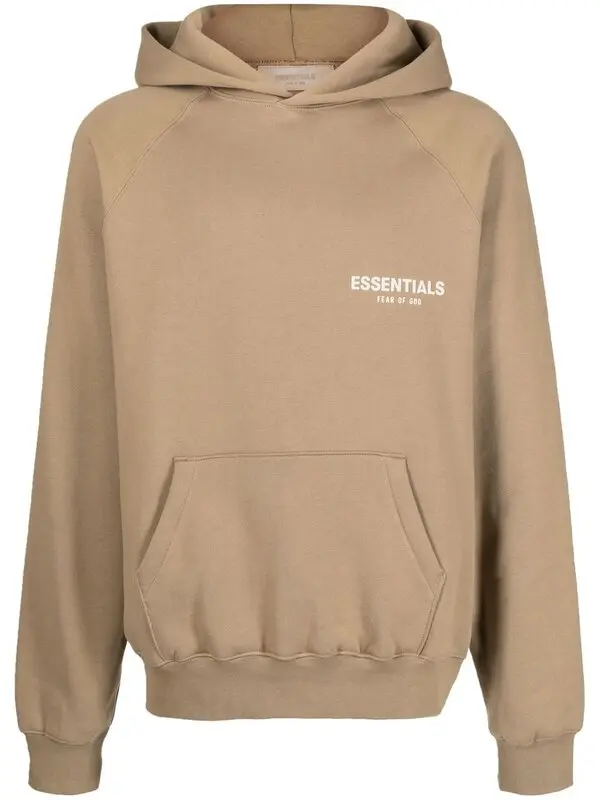 Fear Of God Logo Print Hoodie - Brown