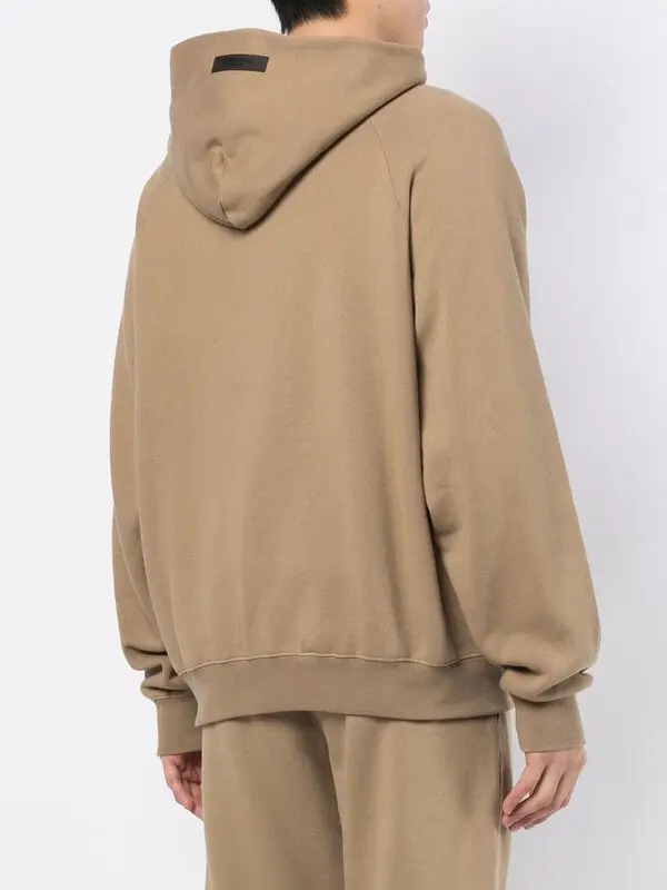 Fear Of God Logo Print Hoodie - Brown