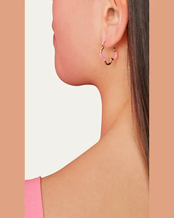 Bea Bongiasca Bubble Gum Pink Enamel Mini Earrings