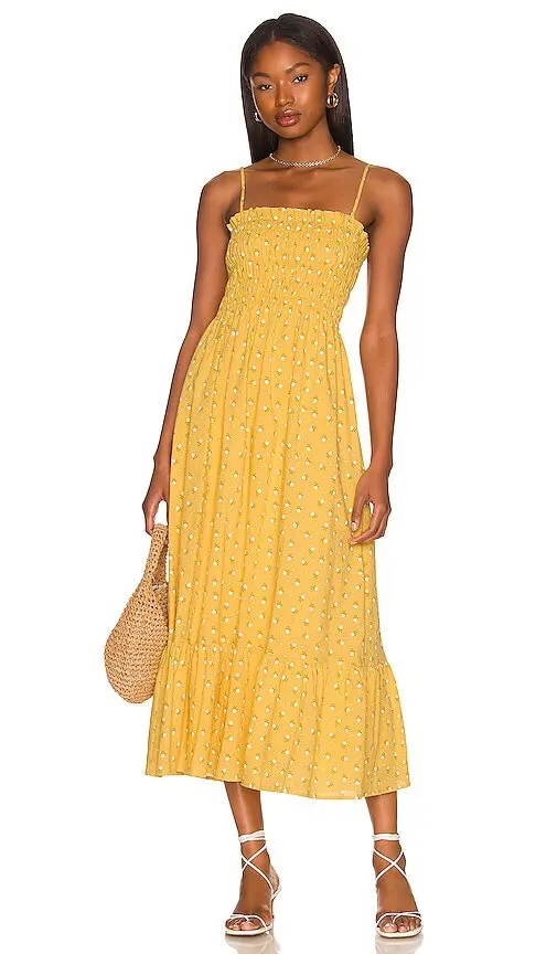 navy blue dress for baby girl Yellow A-line Dress with Wraparound Waist Design main image 1