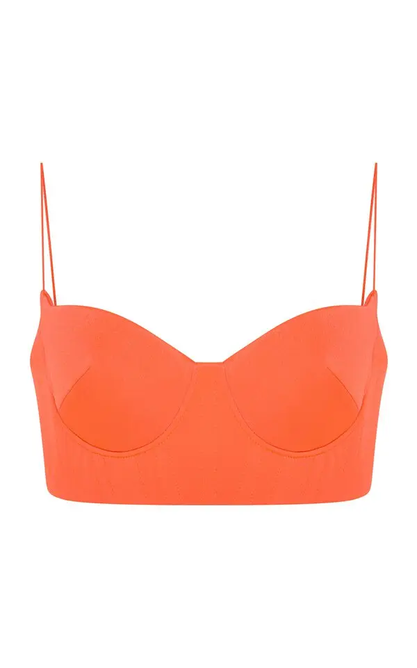 Alex Perry Hart Satin Bustier Top - Orange