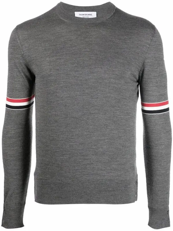 Thom Browne Rwb-stripe Jumper - Grey