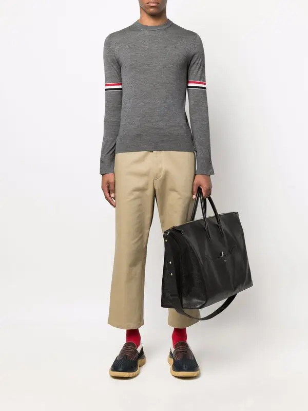 Thom Browne Rwb-stripe Jumper - Grey