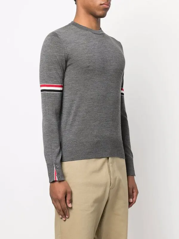 Thom Browne Rwb-stripe Jumper - Grey