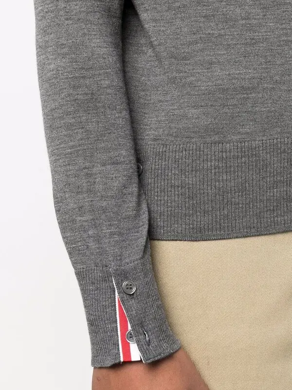 Thom Browne Rwb-stripe Jumper - Grey