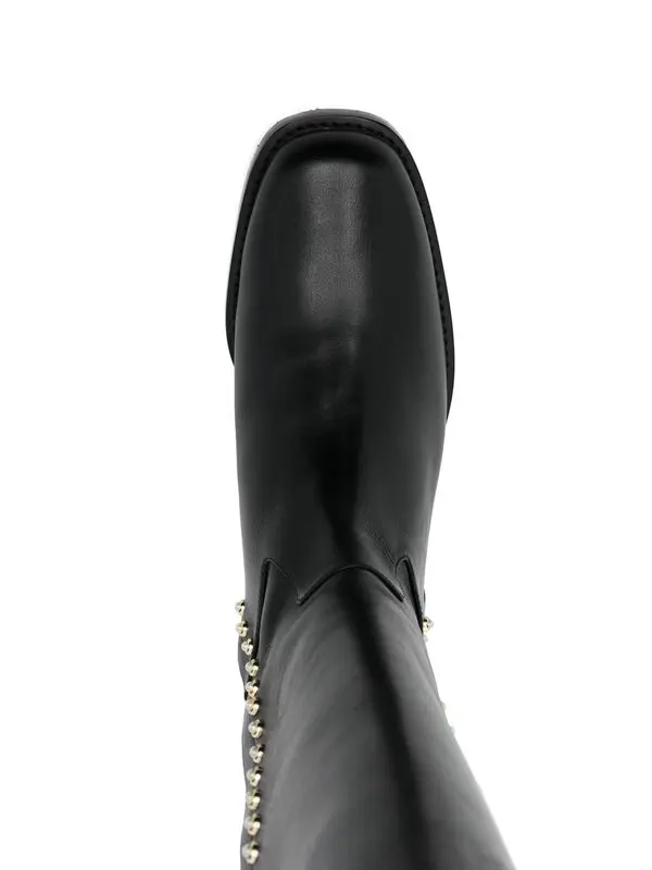STUART WEITZMAN Pearl-embellished Knee-high Boots