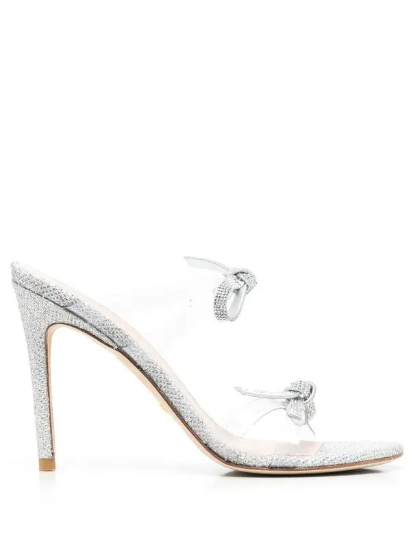 STUART WEITZMAN 115mm Embellished Bow Sandals - Silver
