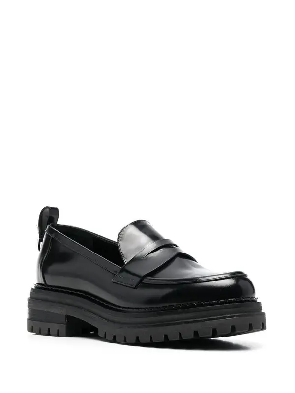 SERGIO ROSSI Joan Slip-on Loafers - Black