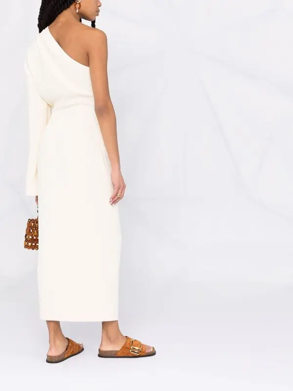 Nanushka One-shoulder Midi Wrap Dress