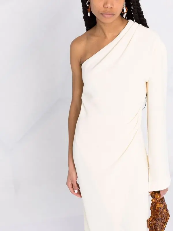 Nanushka One-shoulder Midi Wrap Dress