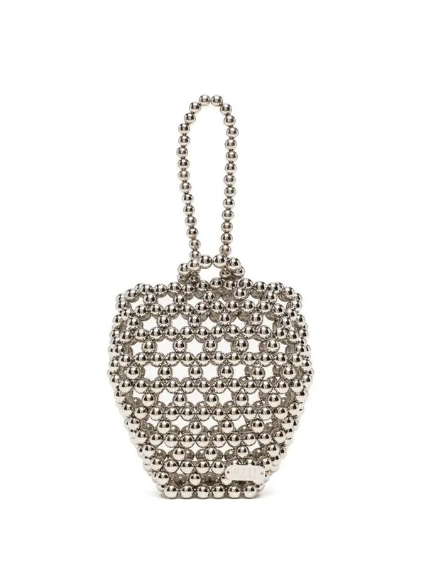 0711 TBILISI Beaded Tote - Silver