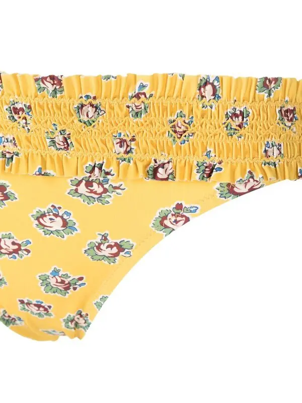 Tory Burch Floral-print Smocked Bikini Bottom