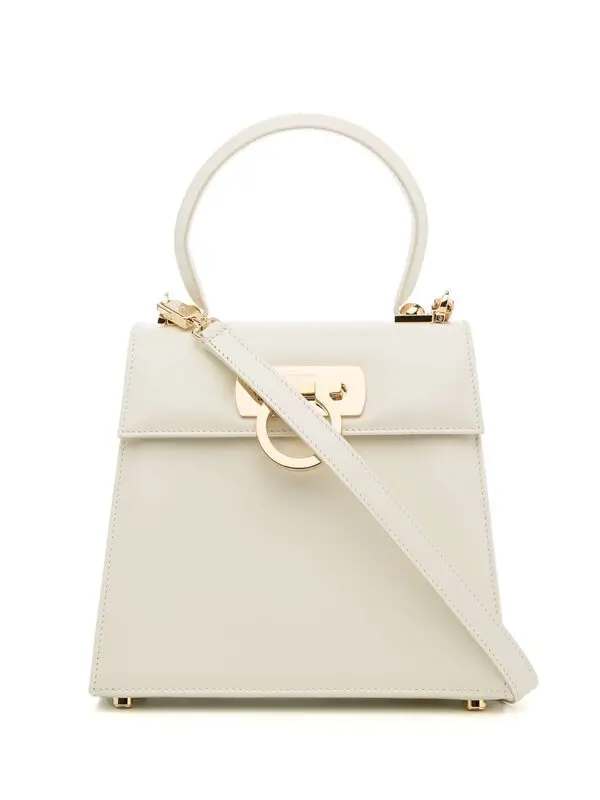 FERRAGAMO Small Iconic Top Handle Bag - White