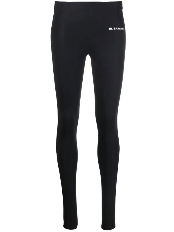JIL SANDER Logo Print Leggings - Black