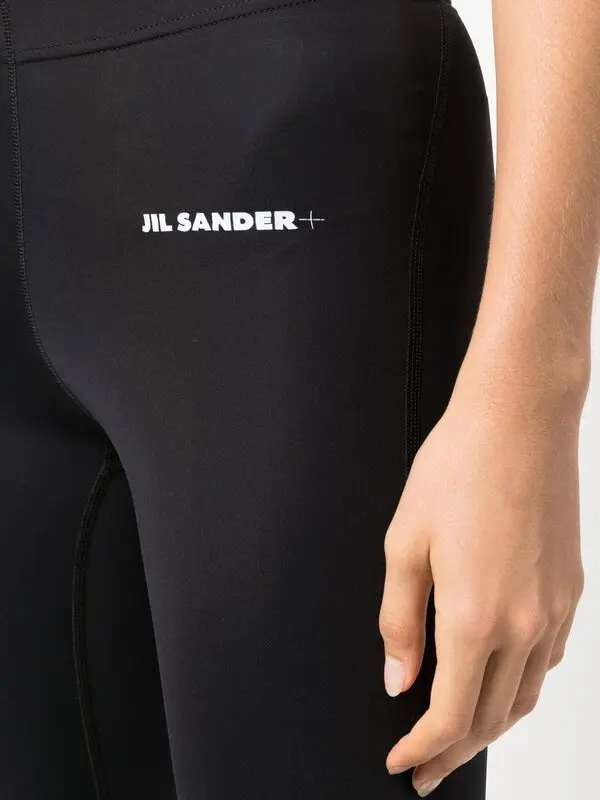 JIL SANDER Logo Print Leggings - Black