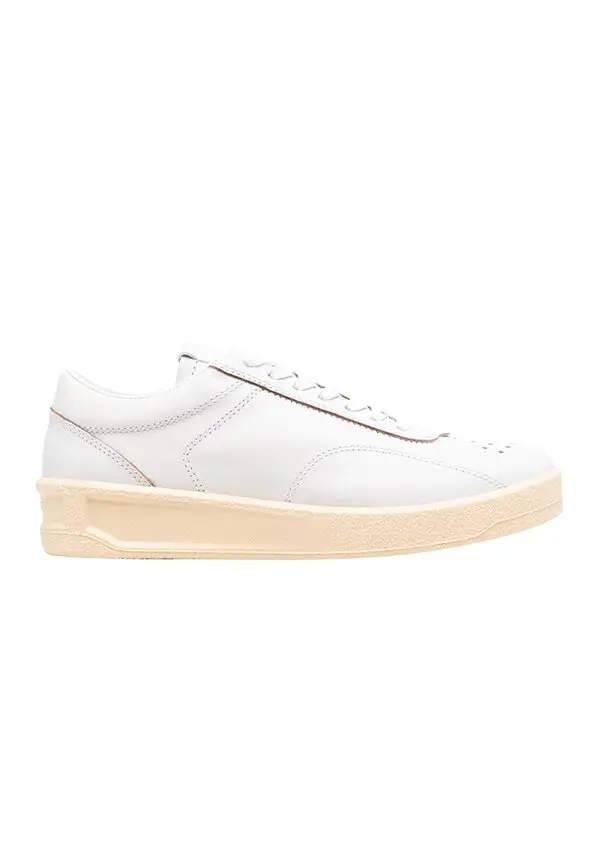 JIL SANDER Lace-up Leather Sneakers - White