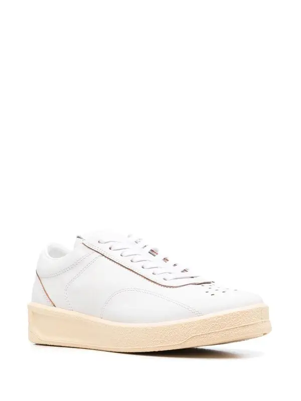 JIL SANDER Lace-up Leather Sneakers - White