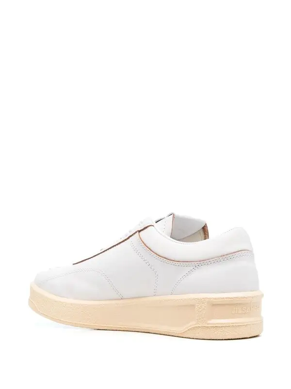 JIL SANDER Lace-up Leather Sneakers - White